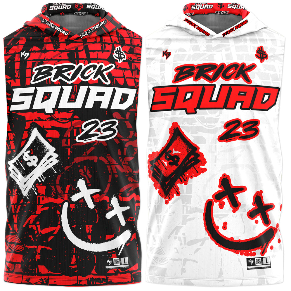 Brick Squad Reversible Hooded Compression 7v7 Custom Flag Football Jer ...