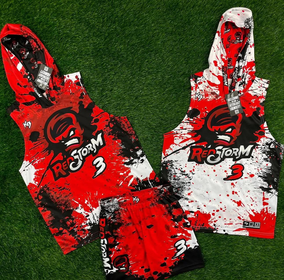 Cross Fire Flames Hooded Drifit 7v7 Custom Flag Football Uniforms ...