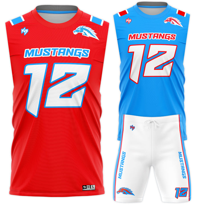 Mustangs Compression 7v7 Custom Flag Football Uniforms (2 Jerseys + 1 ...