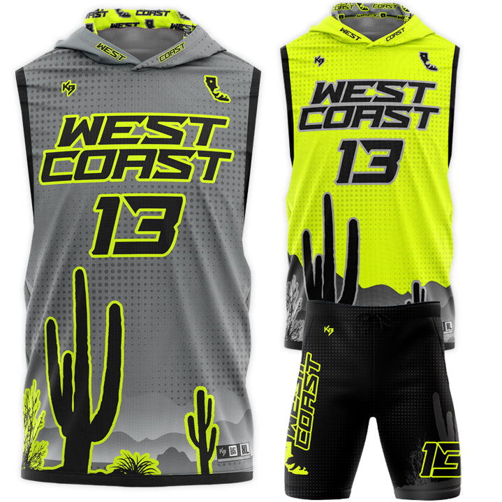 West Coast Hooded Compression 7v7 Custom Flag Football Uniforms (2 Jer ...