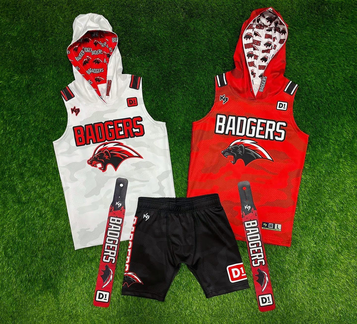 Sharks Hooded Compression 7v7 Custom Flag Football Uniforms – KitBeast ...